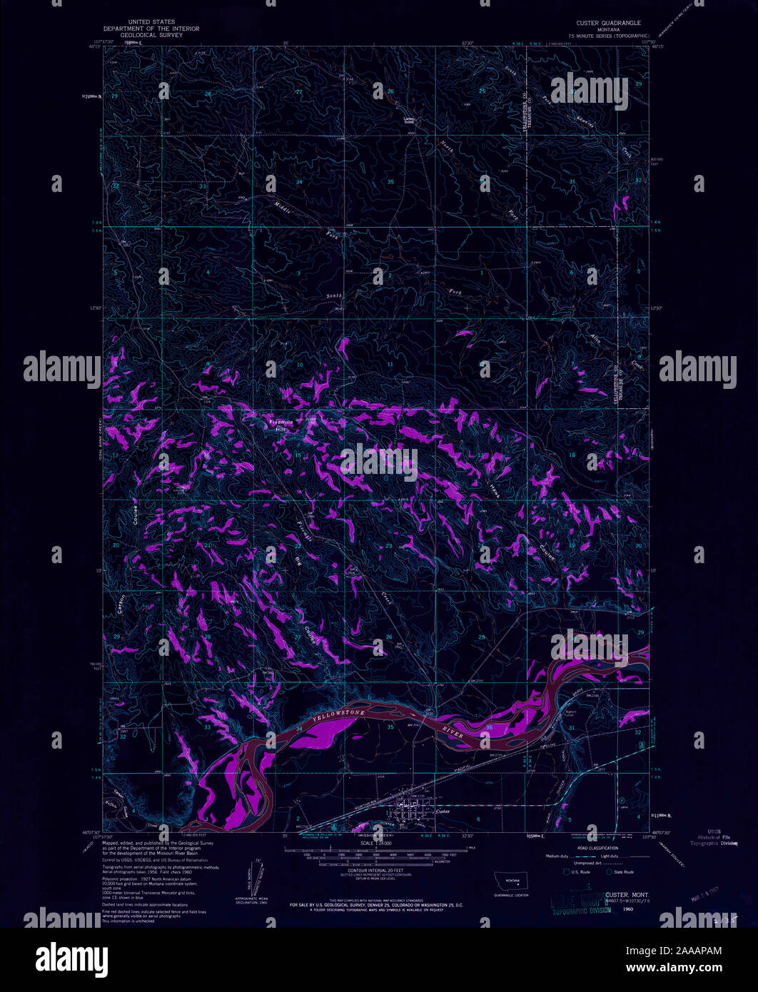 Custer montana map hi-res stock photography and images - Alamy