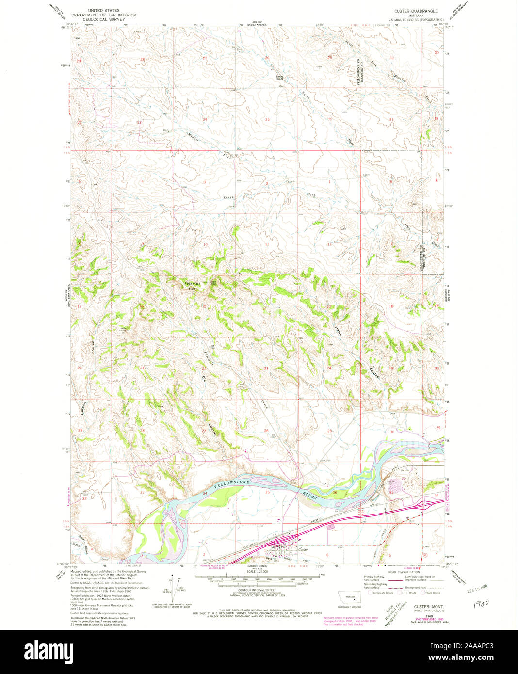 Map of custer montana hi-res stock photography and images - Alamy