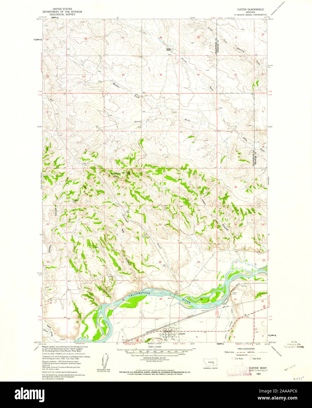 Custer montana map hi-res stock photography and images - Alamy