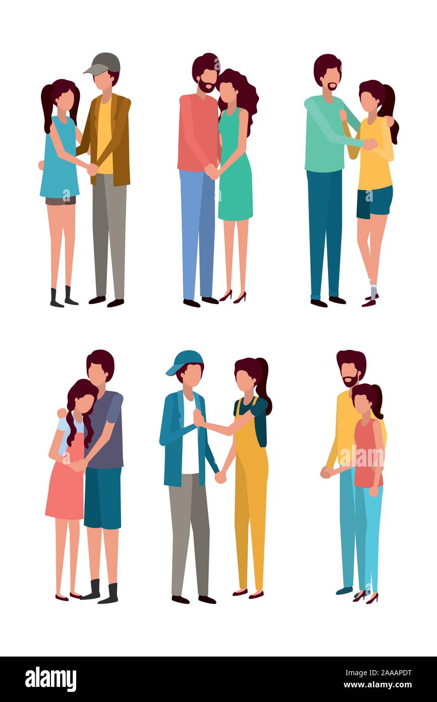 People avatars couples vector design Stock Vector Image & Art - Alamy