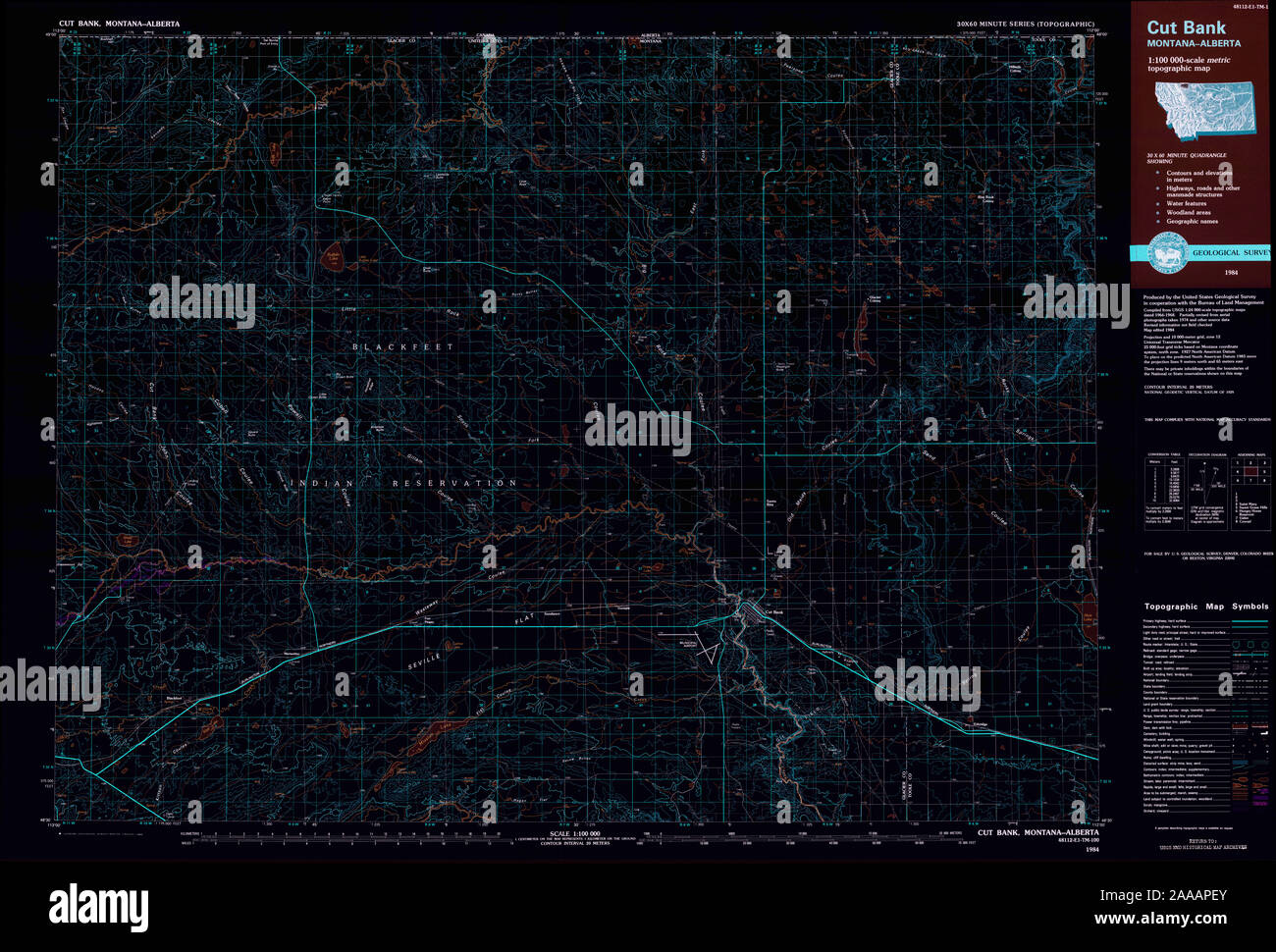 Map of cut bank montana hi-res stock photography and images - Alamy