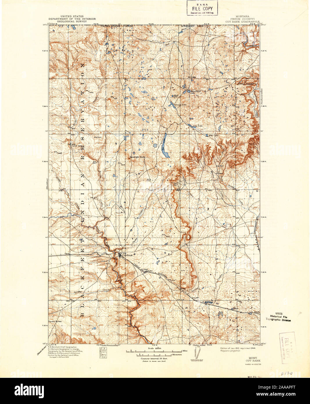 Map Of Cut Bank Montana High Resolution Stock Photography and Images ...