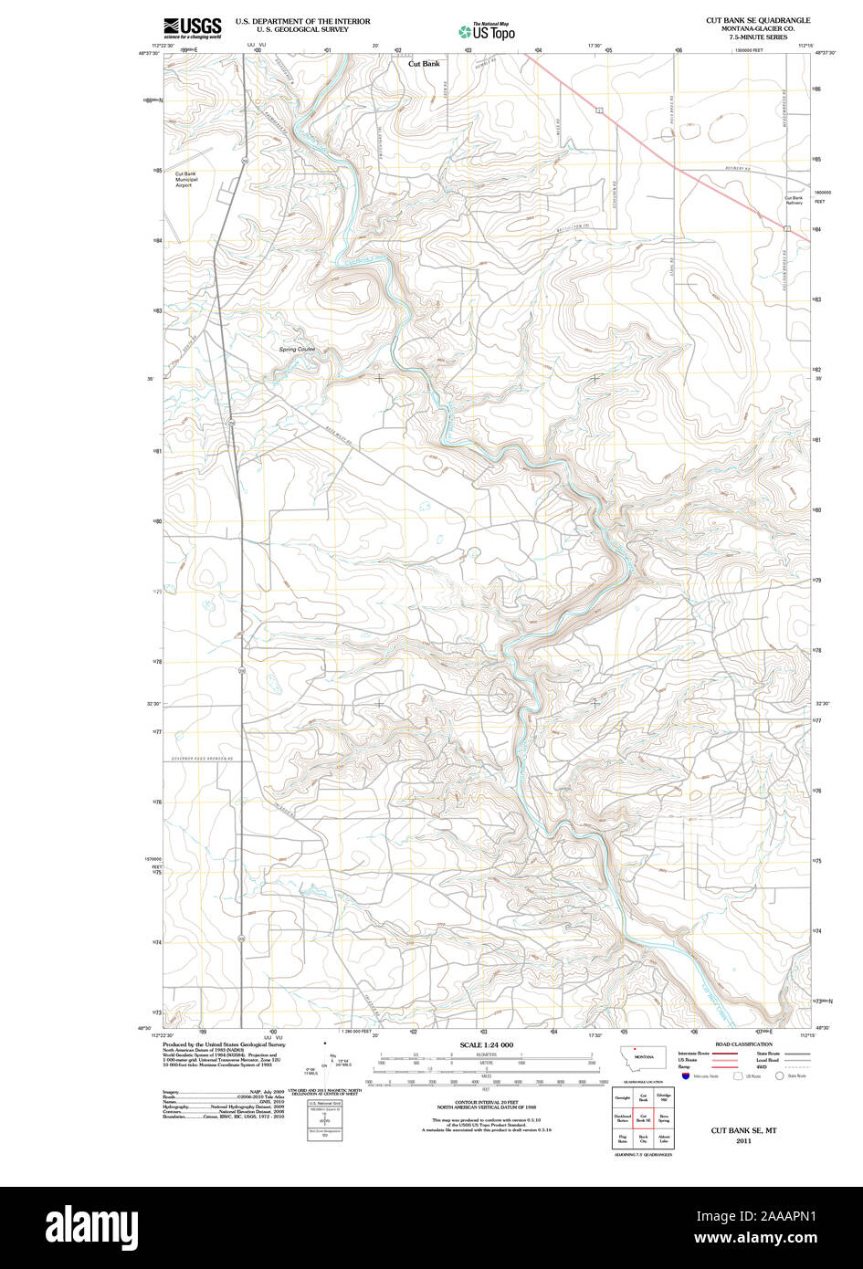 Map Of Cut Bank Montana High Resolution Stock Photography and Images ...