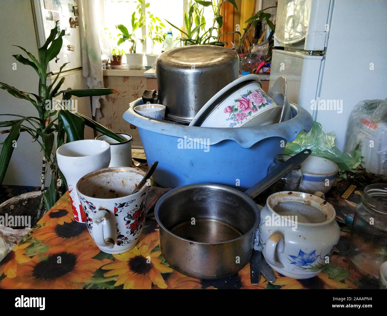 mess and dump. An old room with lots of things. Devastation. Very small ...