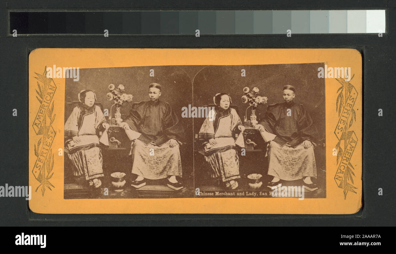 Chinese merchant and lady, San Francisco.; Chinese merchant and lady ...