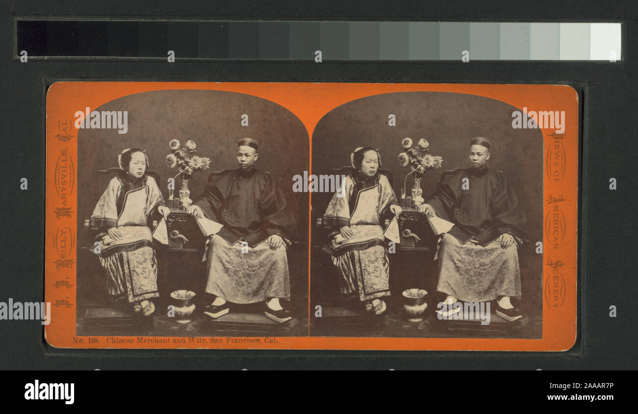 Chinese merchant and wife, San Francisco.; Chinese merchant and wife ...
