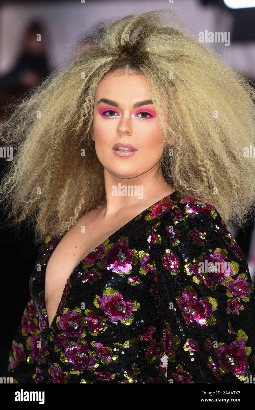 LONDON, UK. November 20, 2019: Tallia Storm arriving for the "Charlie's ...