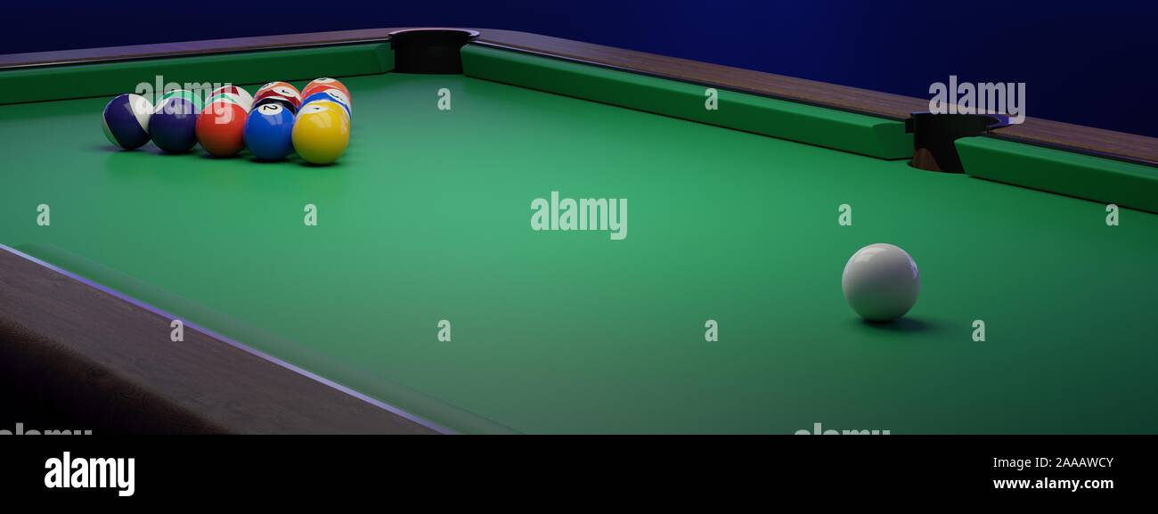 Billiard table banner with placed tails Stock Photo - Alamy