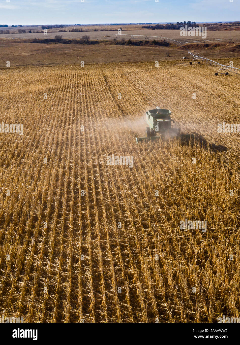 Aerial harvest corn hi-res stock photography and images - Alamy