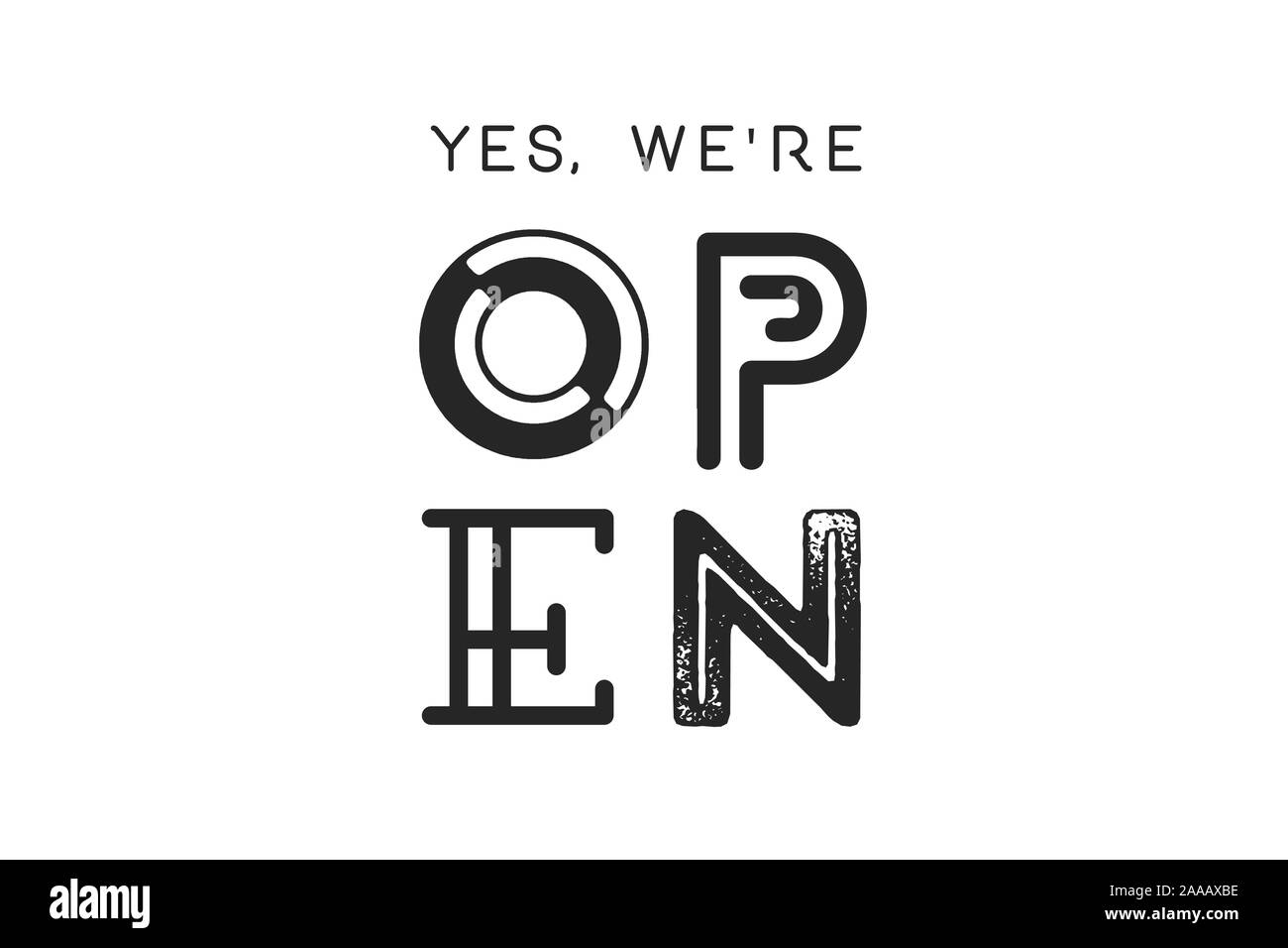 Open. Sign board for door sign, banner, poster with text Open Stock ...