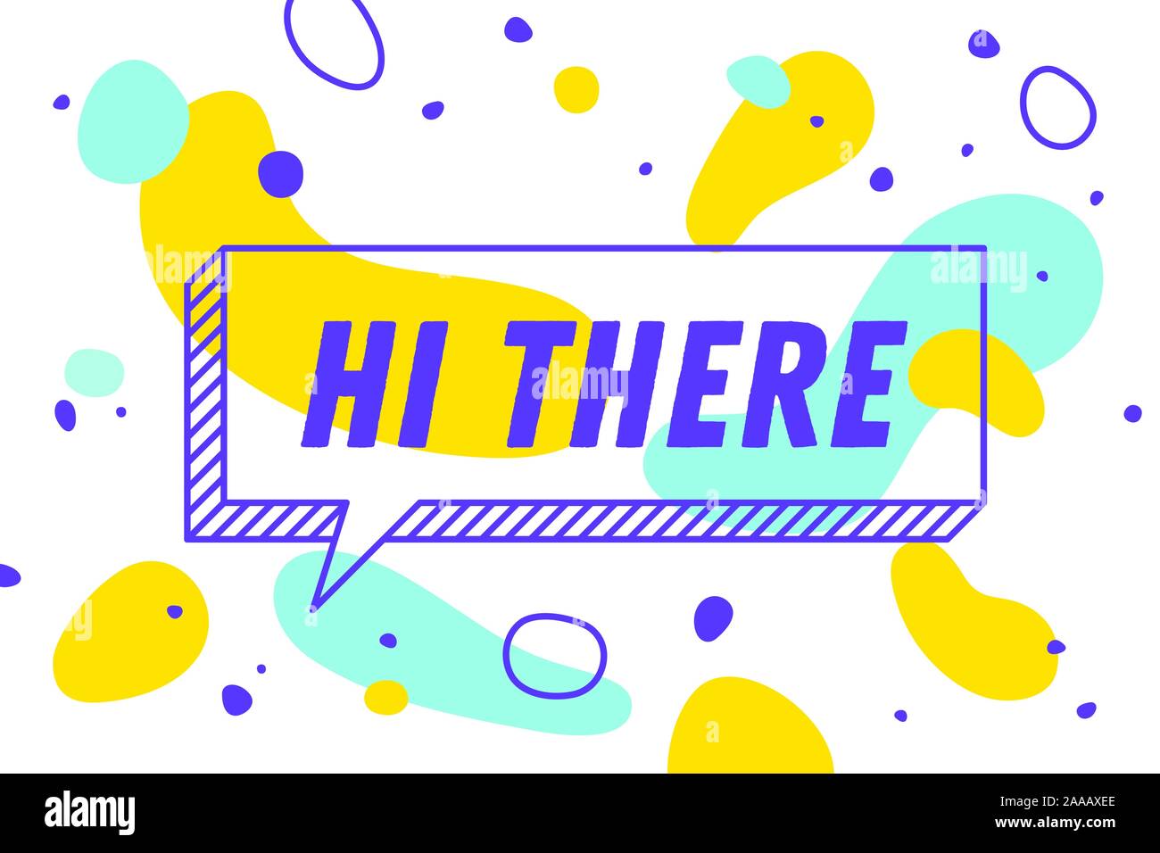 HI THERE. Banner, speech bubble, poster and sticker concept Stock ...