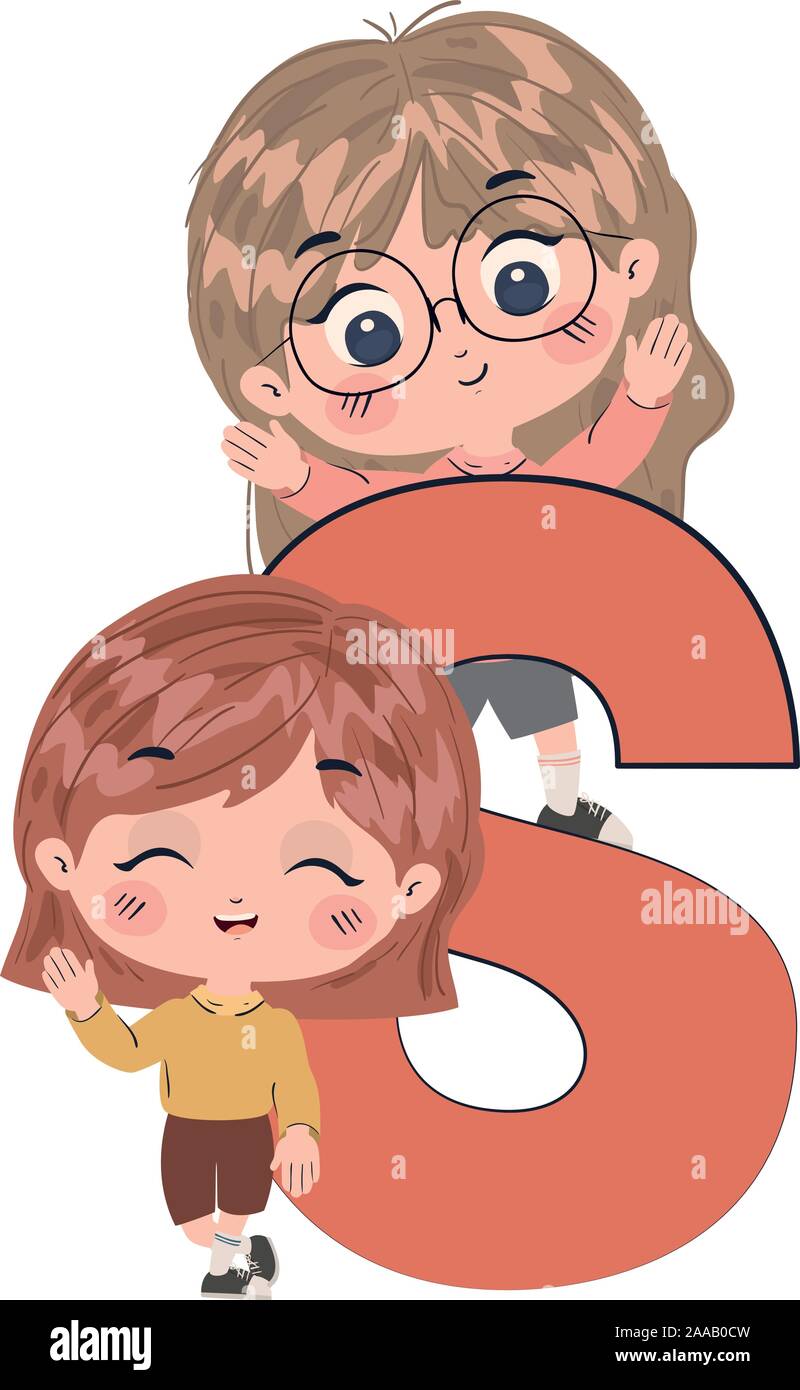 Isolated girls cartoons with alphabet letter vector design Stock Vector ...