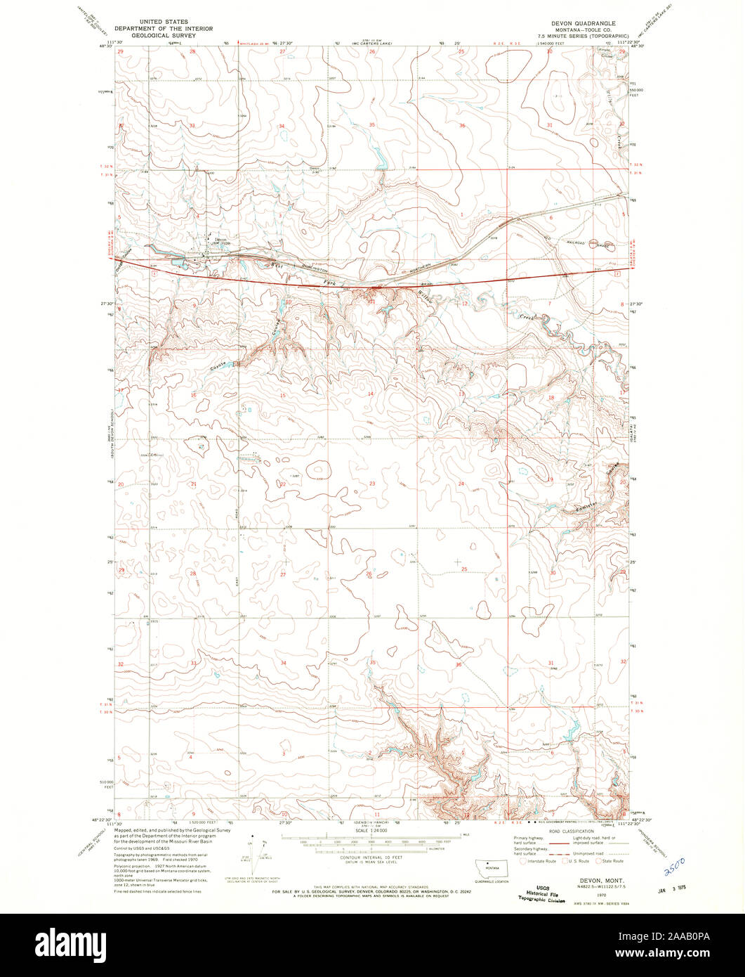 Map of devon montana hi-res stock photography and images - Alamy