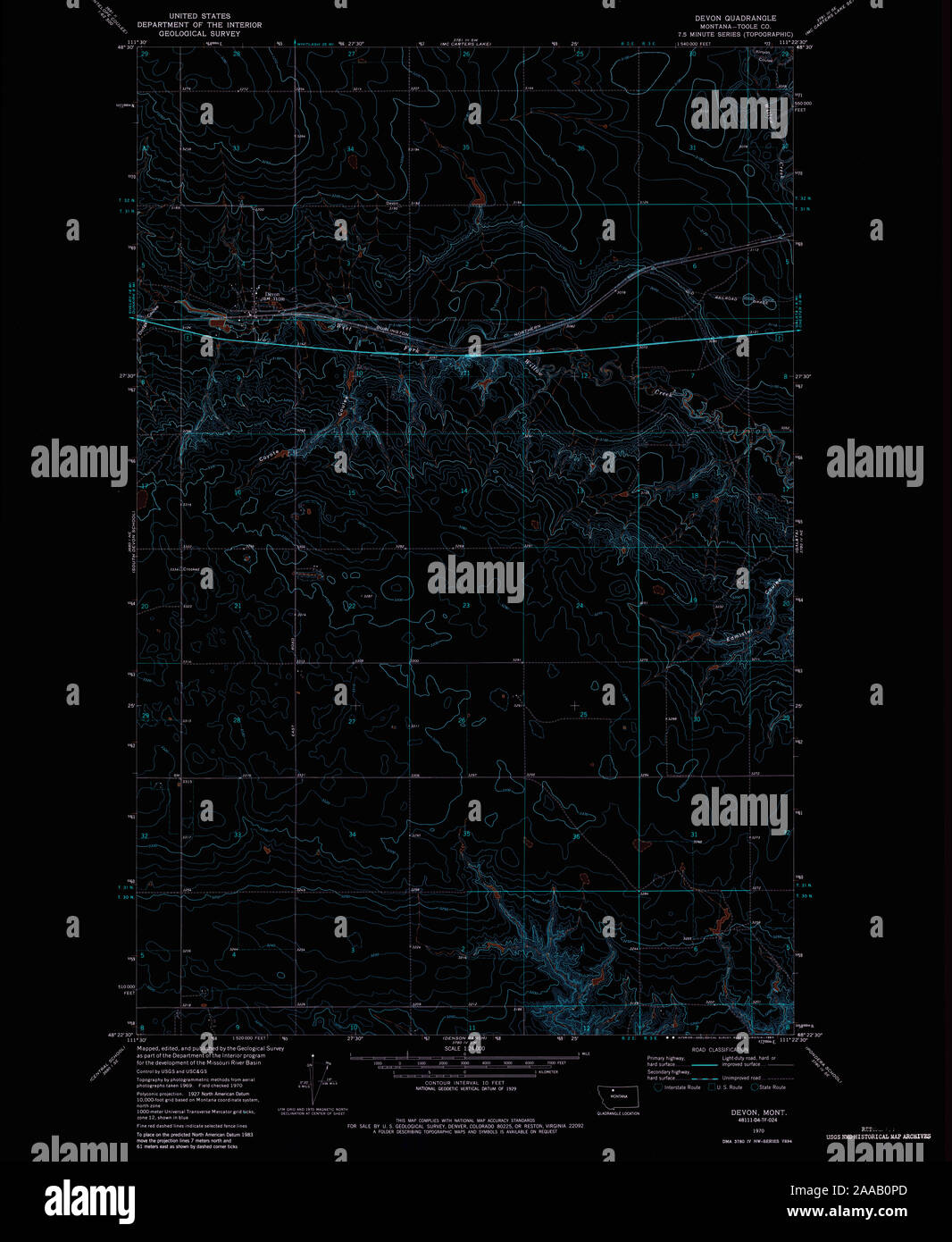 Devon montana map hi-res stock photography and images - Alamy