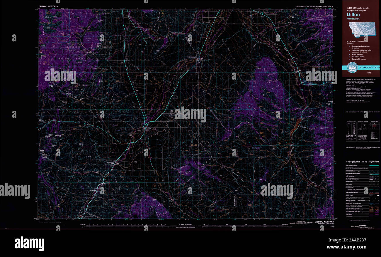 Map of dillon montana hi-res stock photography and images - Alamy