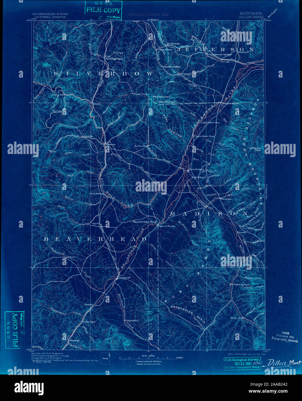 Map of dillon montana hi-res stock photography and images - Alamy