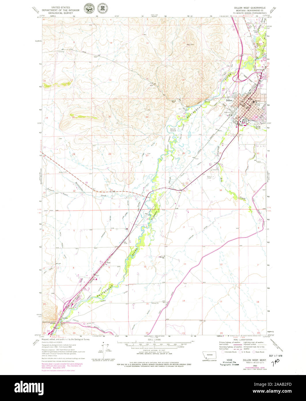 Map of dillon montana Cut Out Stock Images & Pictures - Alamy
