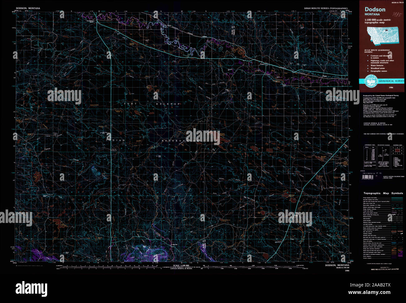 Dodson montana map hi-res stock photography and images - Alamy