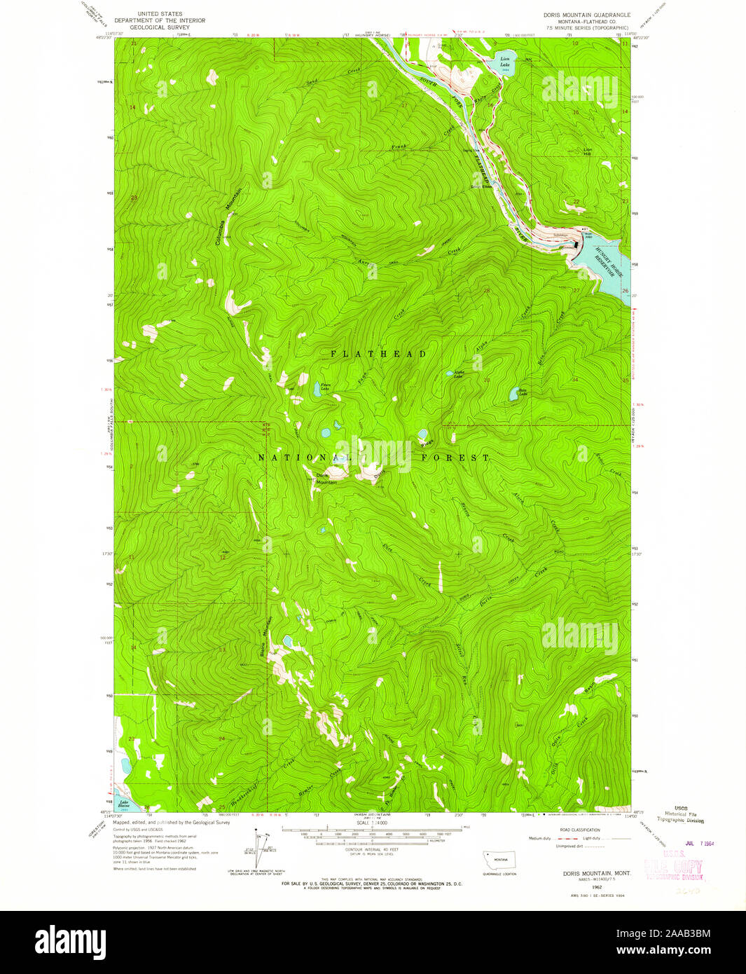 USGS TOPO Map Montana MT Doris Mountain 263463 1962 24000 Restoration ...