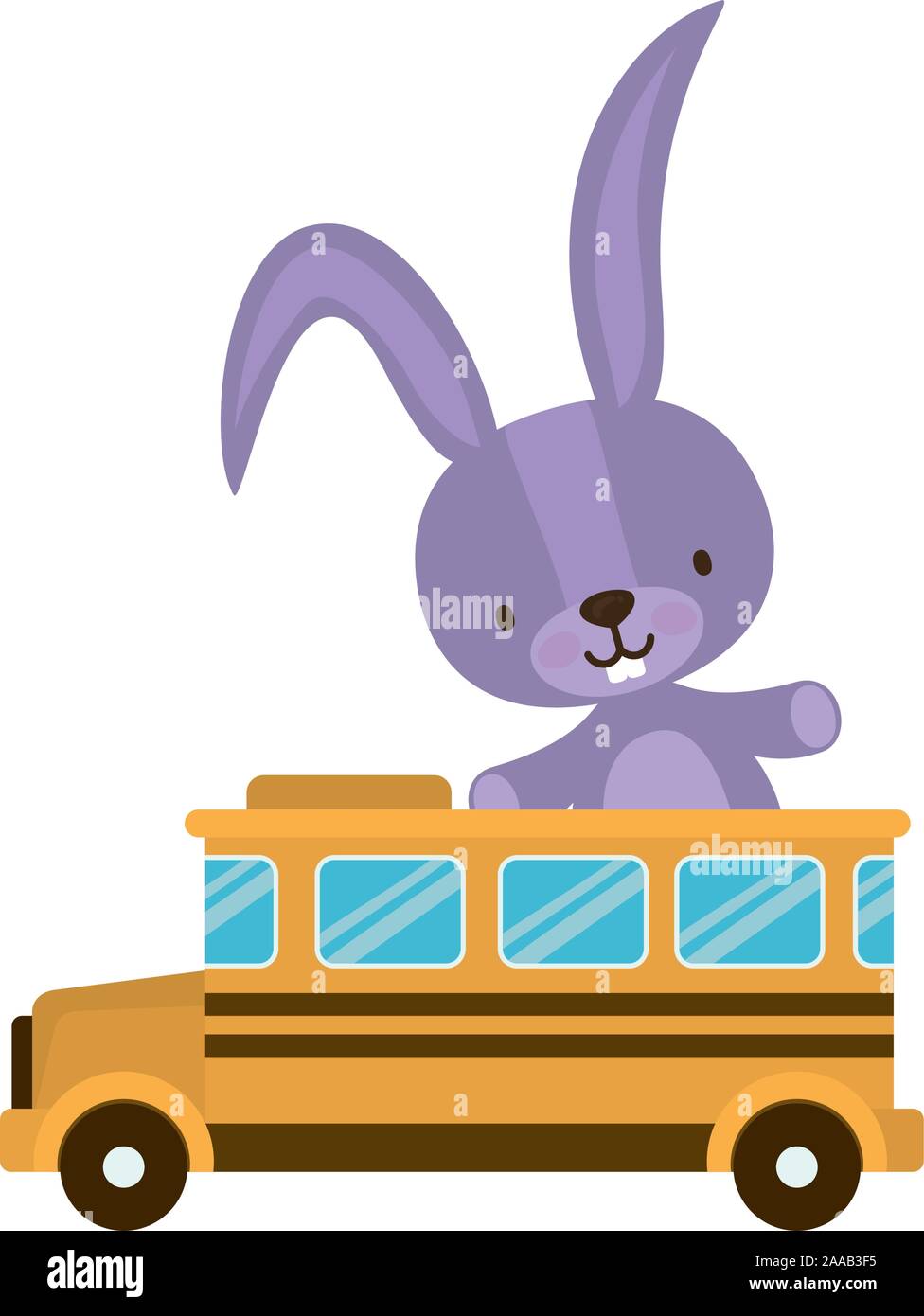 Isolated rabbit and bus toy vector design Stock Vector Image & Art - Alamy