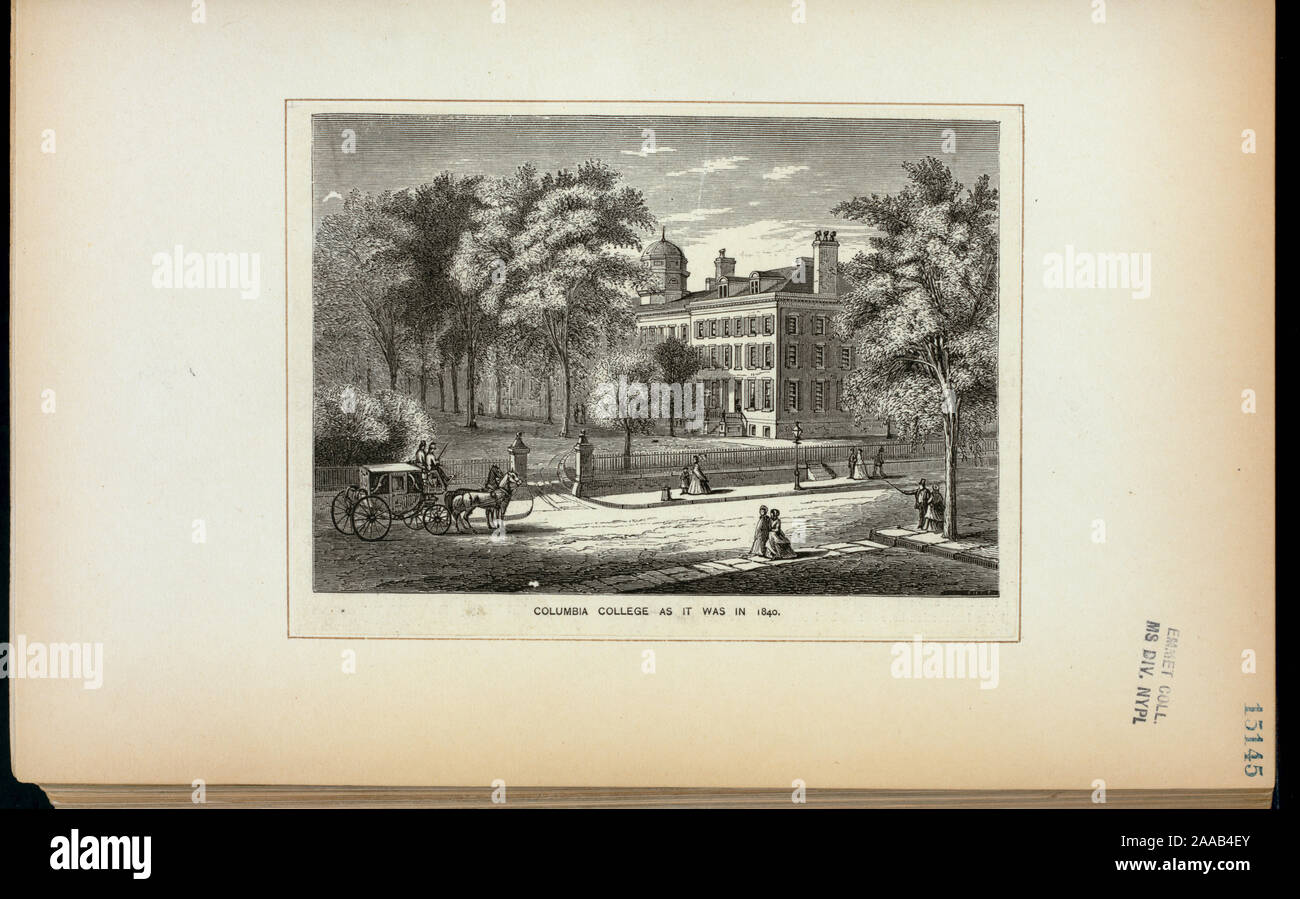 EM15145; Columbia College as it was in 1840 Stock Photo - Alamy