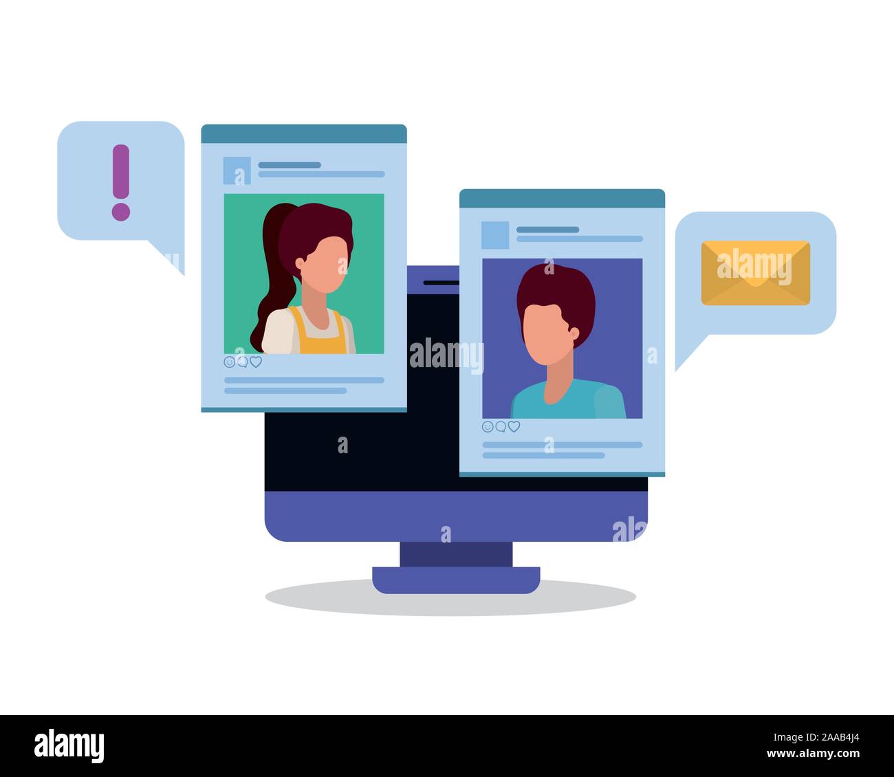 Digital computer and people vector design Stock Vector Image & Art - Alamy