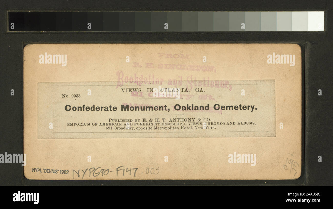 Confederate Monument, Oakland Cemetery, Atlanta, Georgia.; Confederate ...