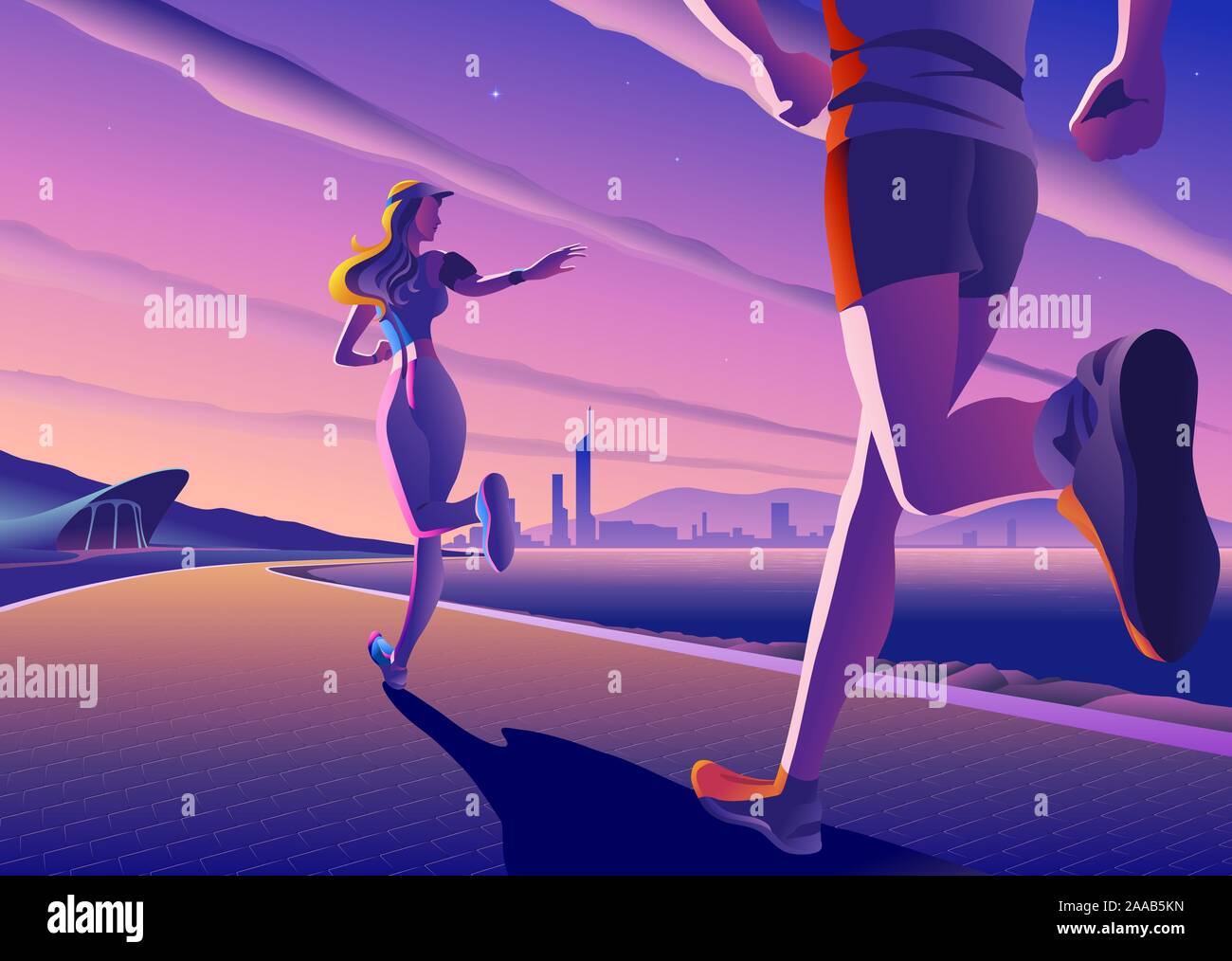 Runner togetherness Stock Vector Images - Alamy