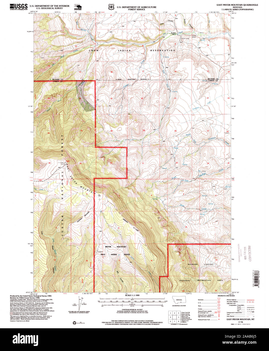 Pryor montana map hi-res stock photography and images - Alamy