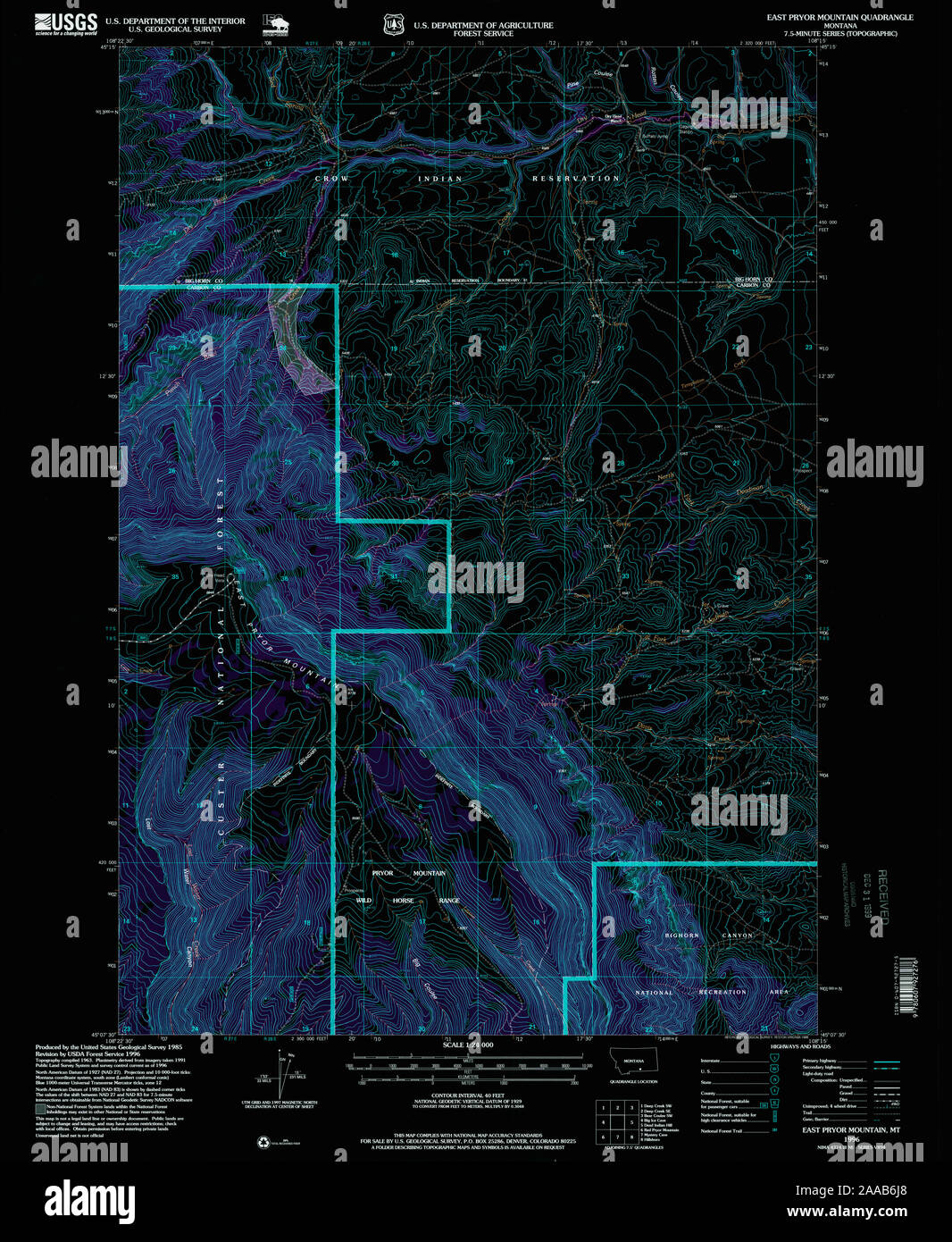 Pryor montana map hi-res stock photography and images - Alamy