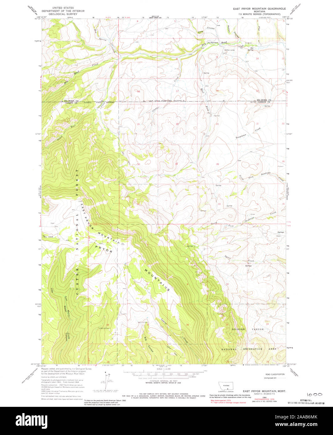 Map of pryor montana hi-res stock photography and images - Alamy