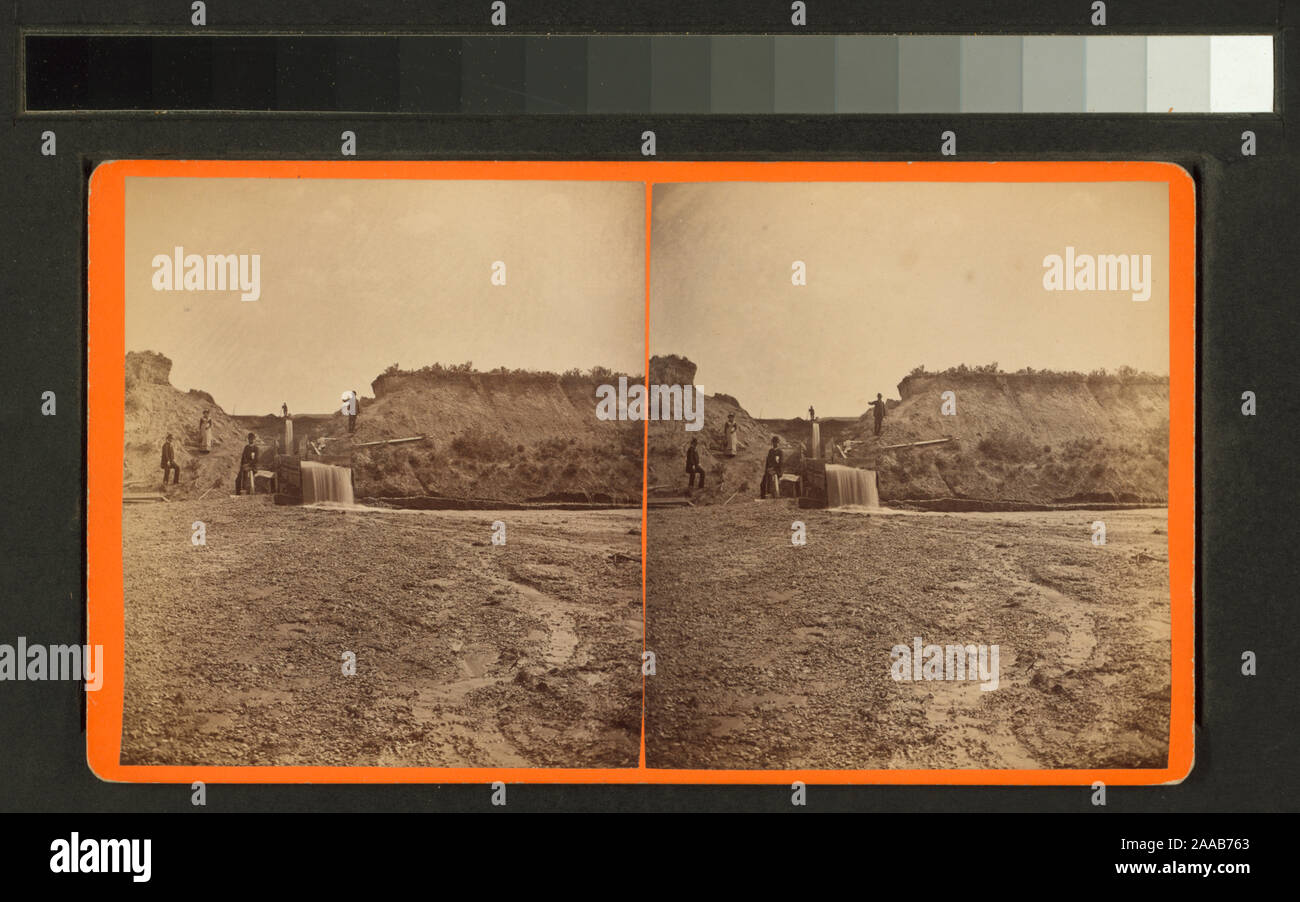 Copper plate sluice at Bonanza bar.; Copper plate sluice at Bonanza bar ...