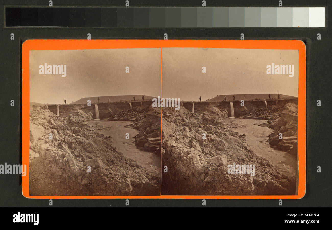 Copper plate sluice at Bonanza bar.; Copper plate sluice at Bonanza bar ...