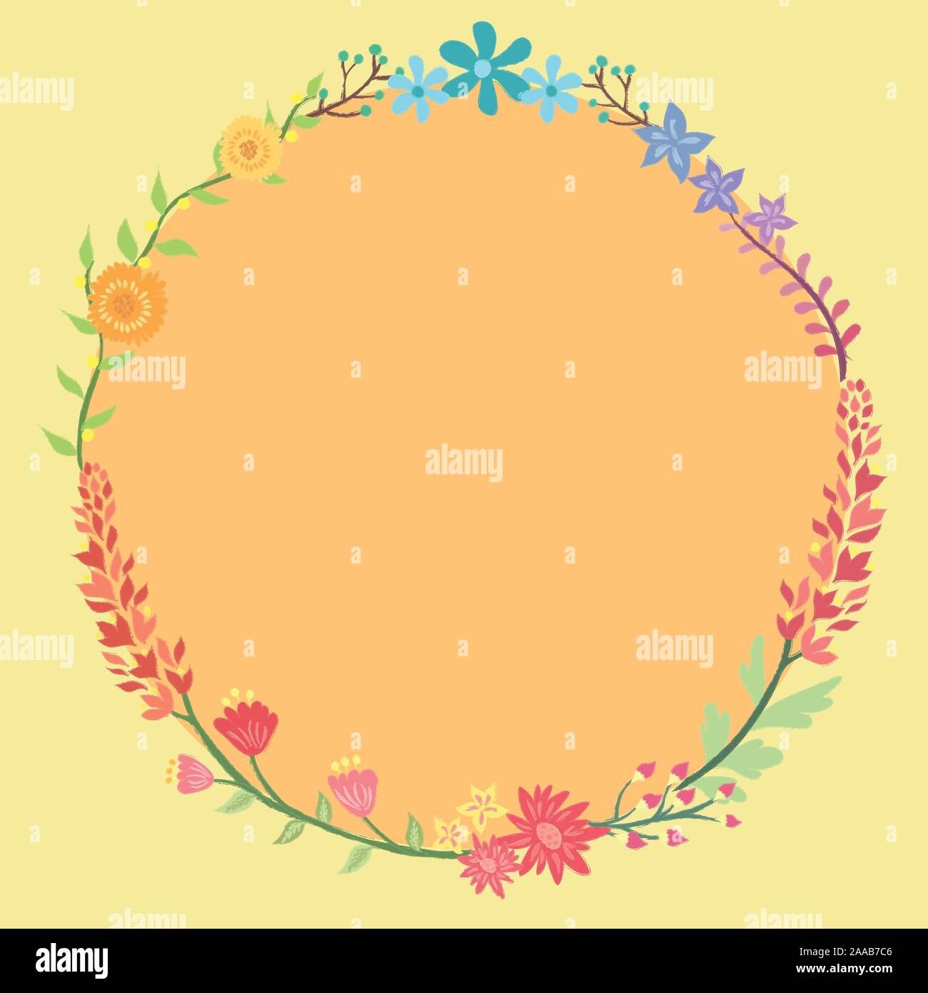 Beautiful round frame wreath Stock Vector Images - Alamy