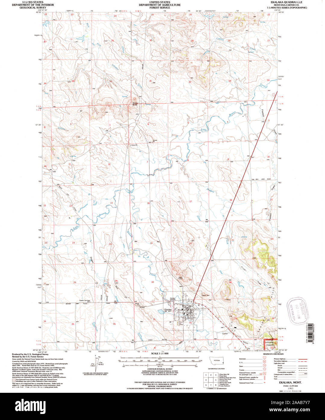 Map of ekalaka hi-res stock photography and images - Alamy
