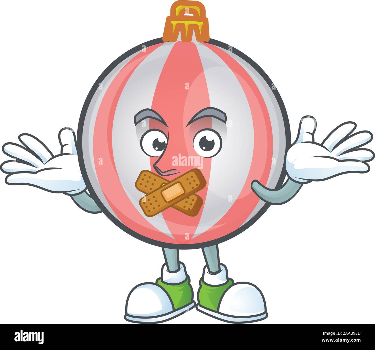 Christmas ball in the cartoon character silent Stock Vector Image & Art ...