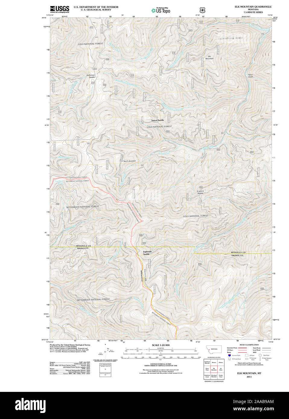 Map of elk mountain hi-res stock photography and images - Alamy