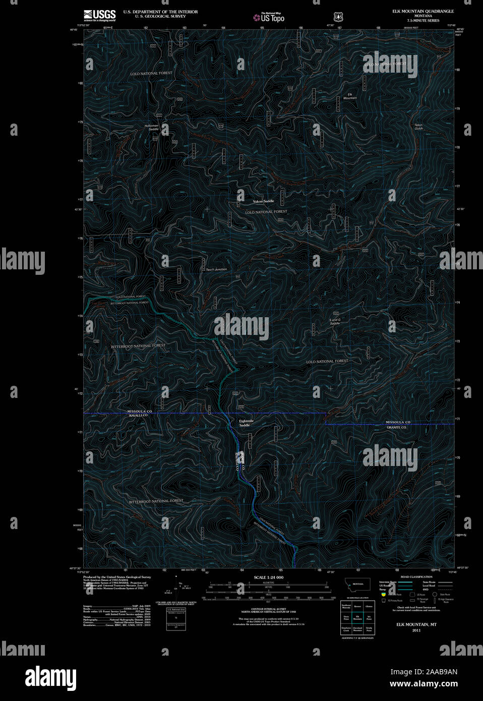 Map of elk mountain hi-res stock photography and images - Alamy