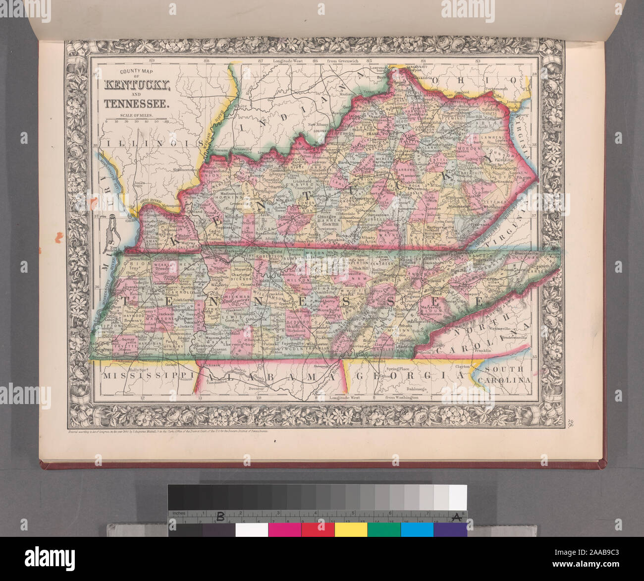 Includes extra numbered maps.; County map of Kentucky and Tennessee ...
