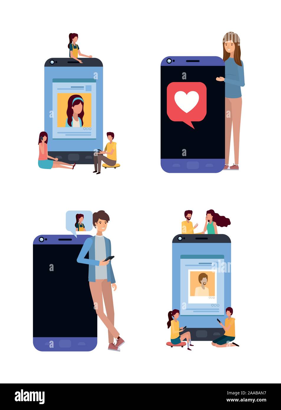 Digital technology and social media icon set vector design Stock Vector ...