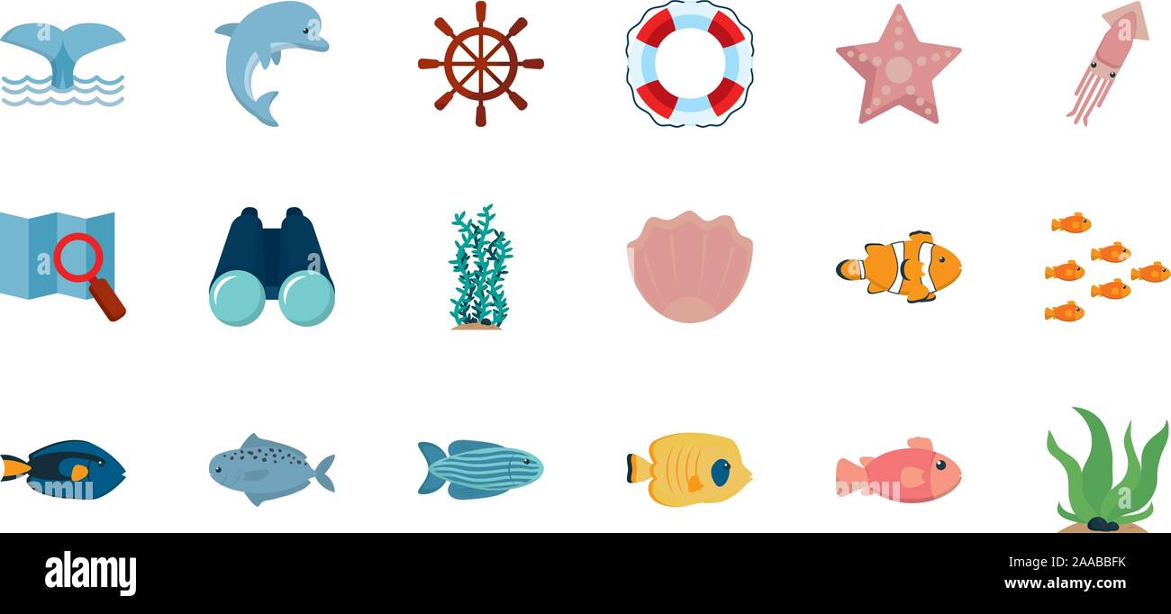 Isolated sea icon set vector design Stock Vector Image & Art - Alamy