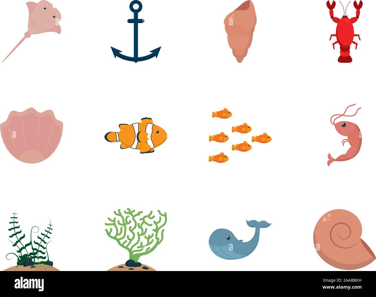 Isolated sea icon set vector design Stock Vector Image & Art - Alamy