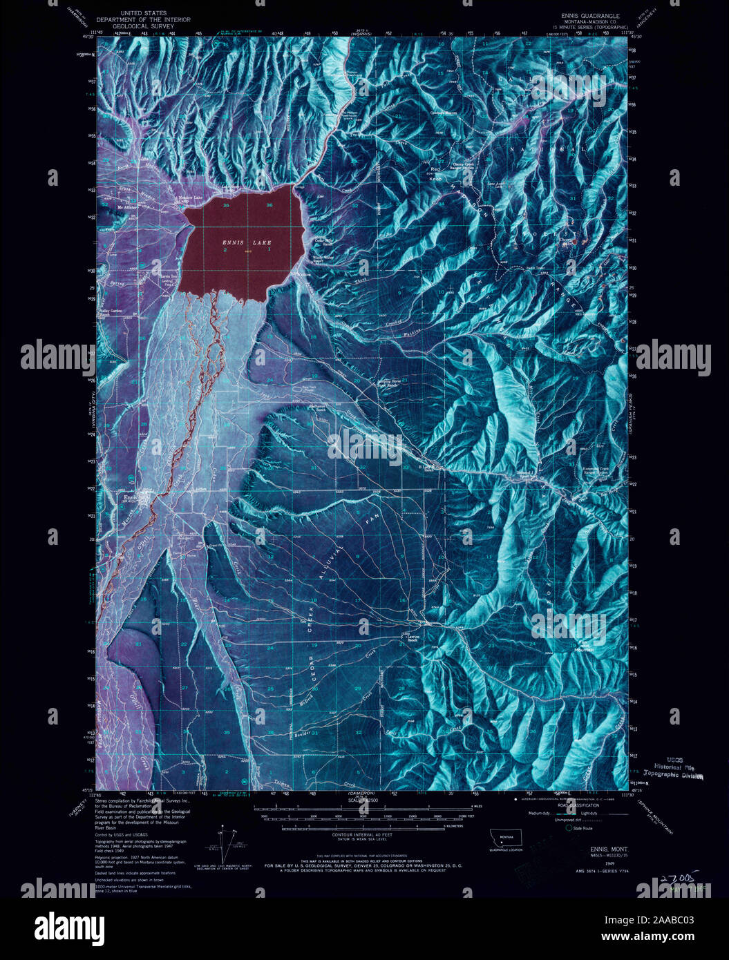 Ennis montana map hi-res stock photography and images - Alamy