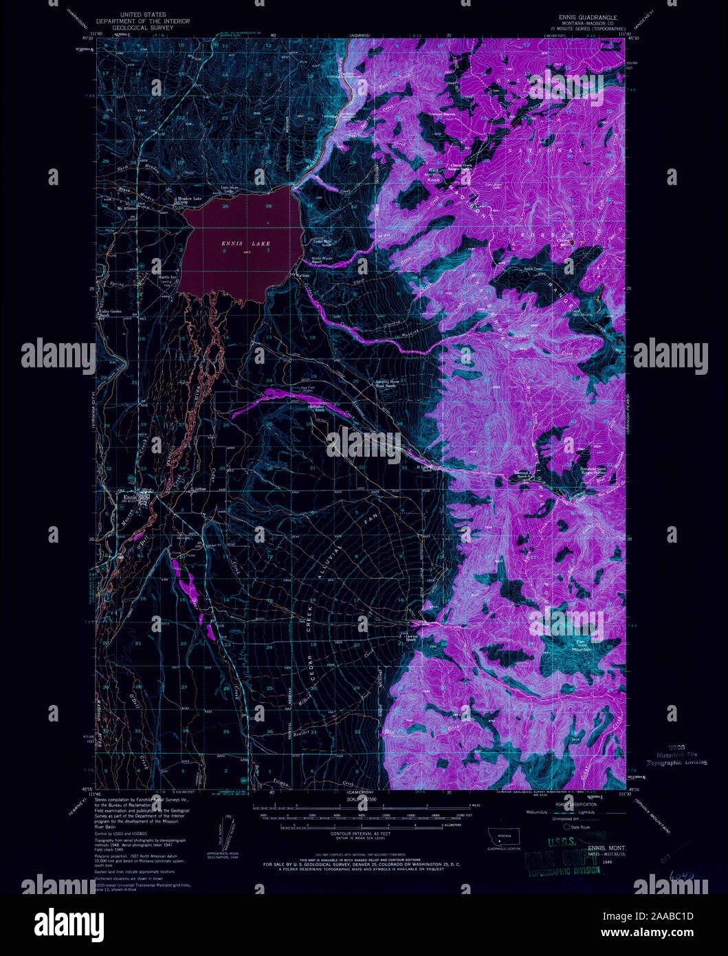 Ennis montana map hi-res stock photography and images - Alamy
