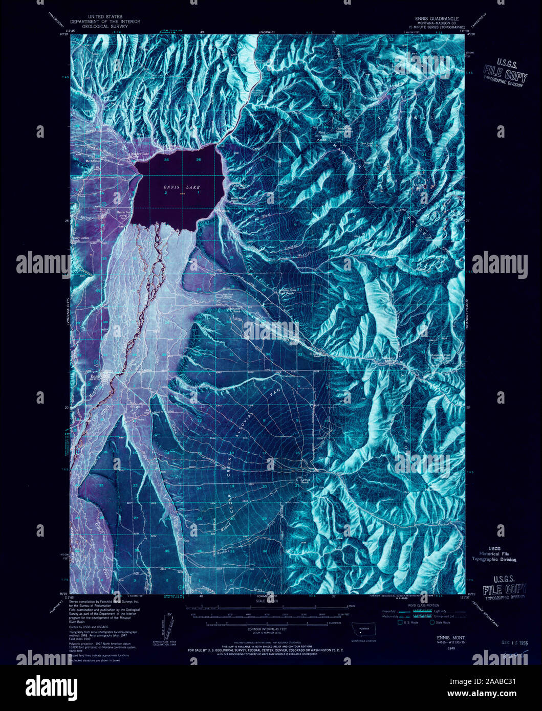 Ennis montana map hi-res stock photography and images - Alamy