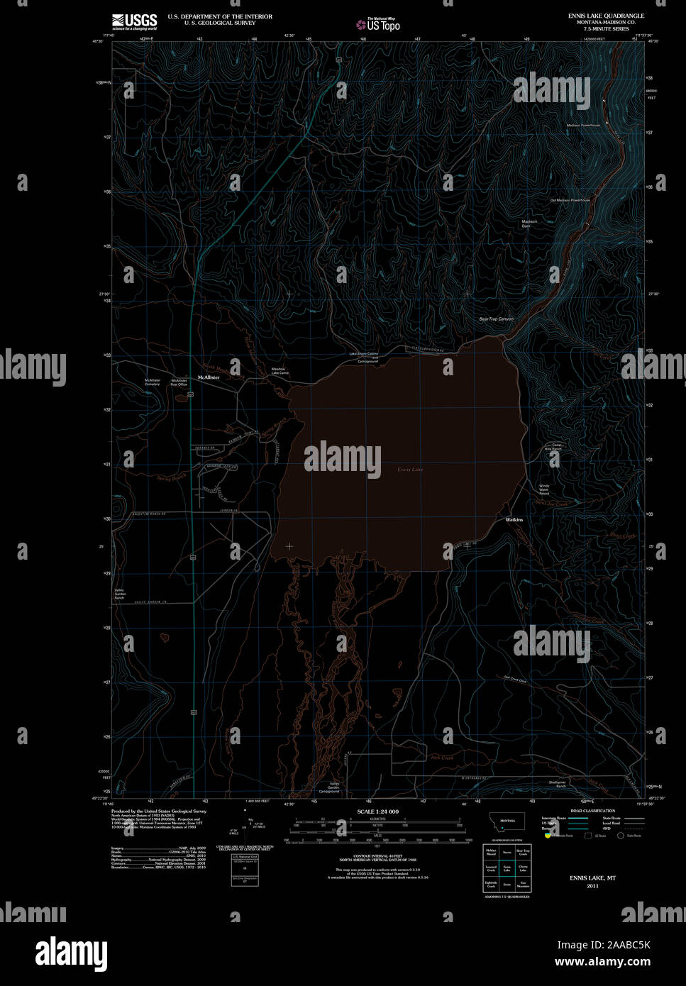 Ennis montana map hi-res stock photography and images - Alamy