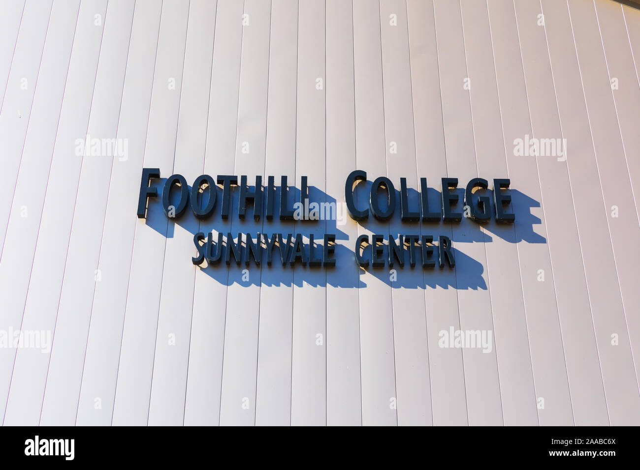 Foothill College Sunnyvale Center sign atop campus building - Sunnyvale ...