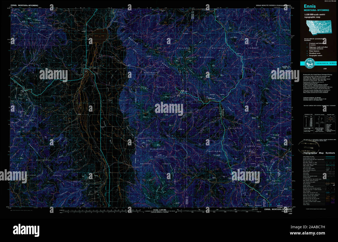 Ennis montana map hi-res stock photography and images - Alamy