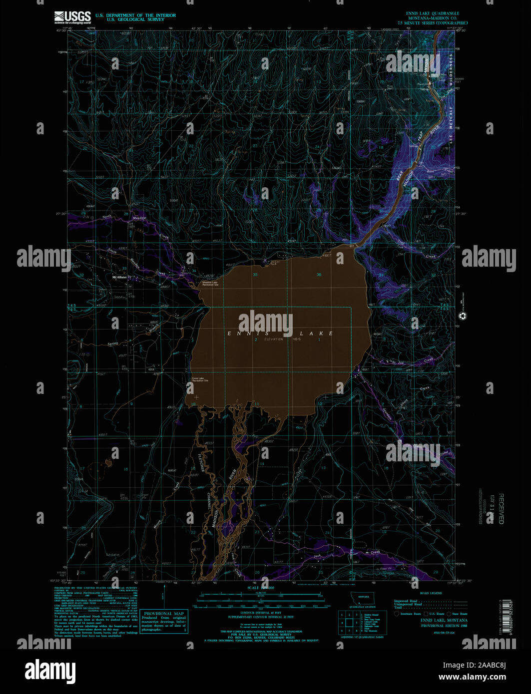 Ennis montana map hi-res stock photography and images - Alamy