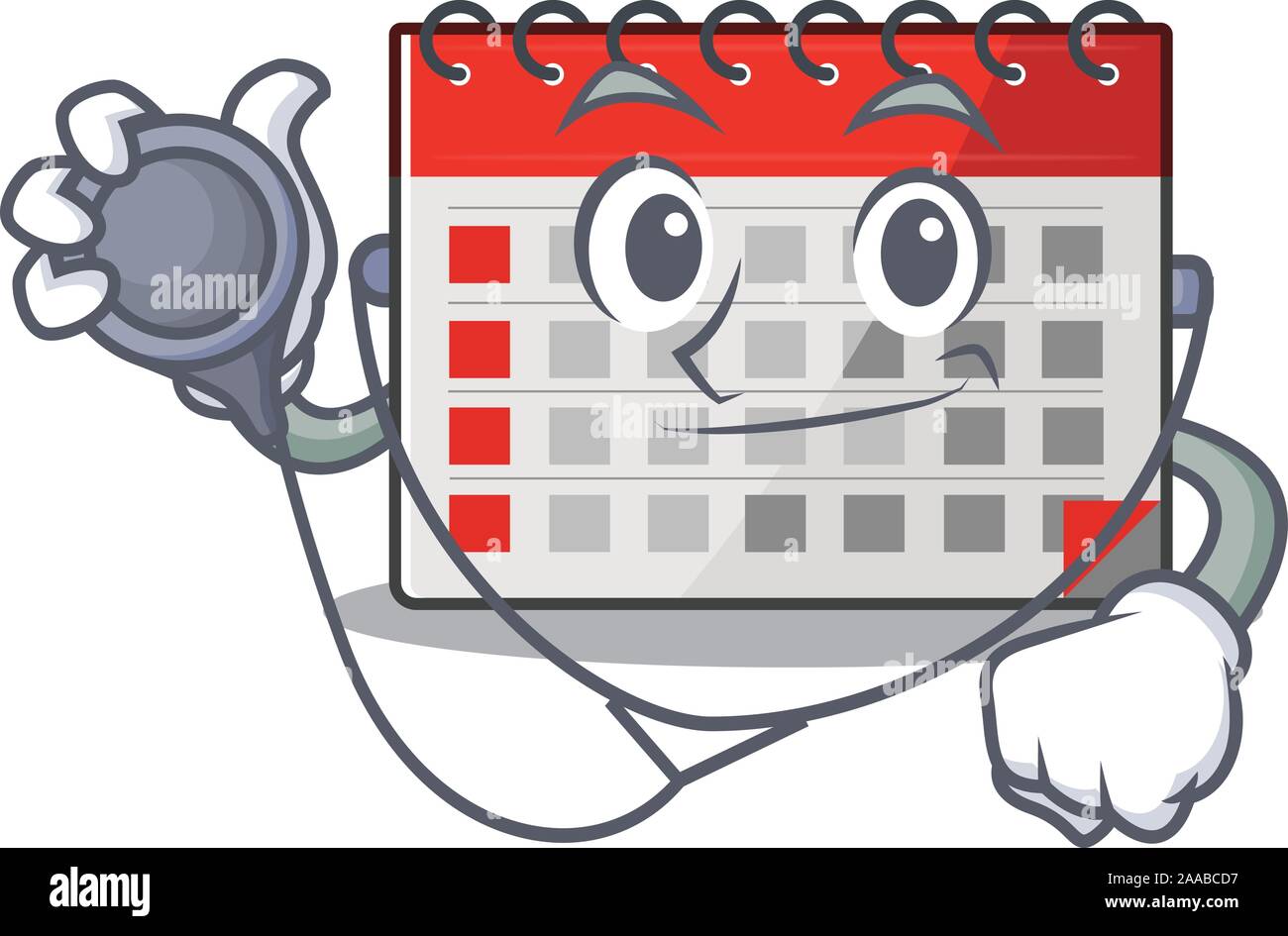 Calendar cartoon with in doctor happy character Stock Vector Image ...